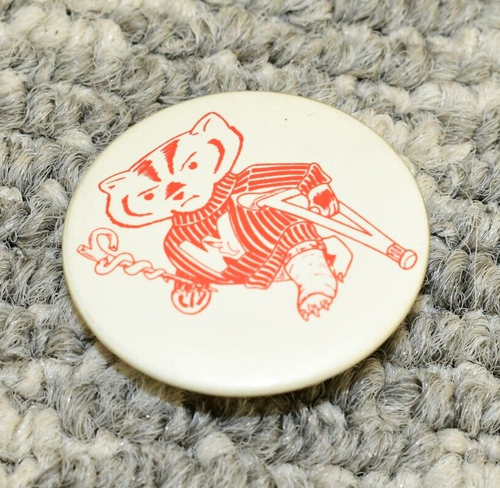 Vintage Wisconsin Badgers Bucky 1.5" Button Pin Medical School UW ...
