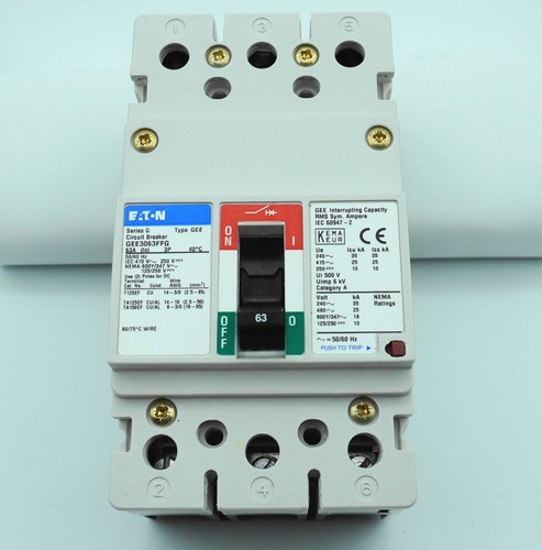 Eaton GEE3063FFG Panelboard E-MCCB 63A 415V 25kA Series G Circuit ...