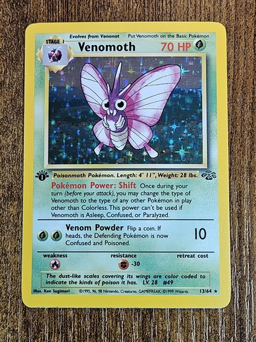 Pokemon Card Venomoth 13/64 Jungle 1st Edition Holo English MP | eBay