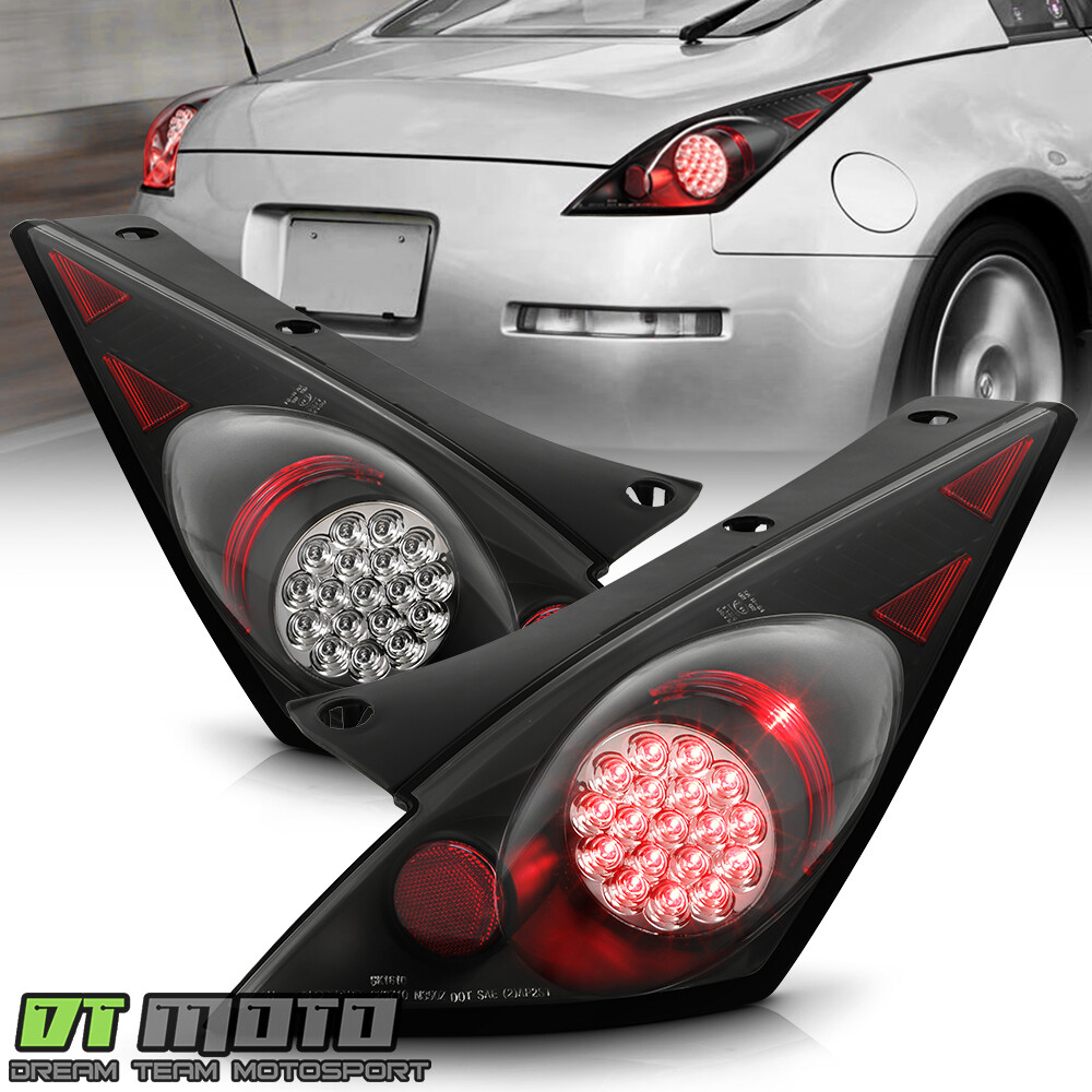 JDM Black For 2003-2005 350Z Z33 Lumileds LED Tail Lights Brake Lamps ...