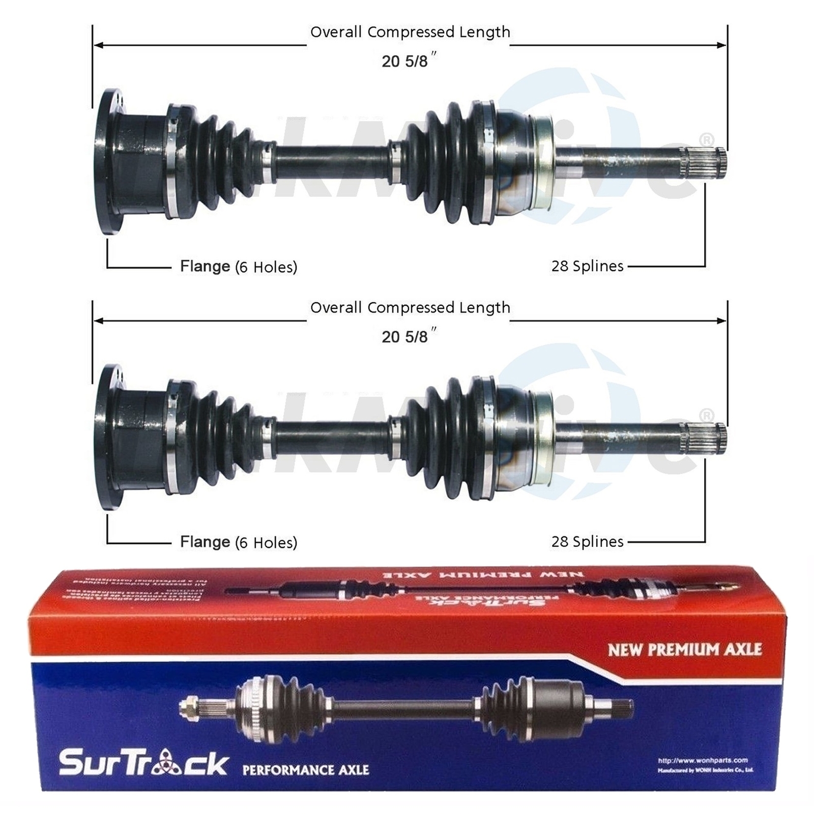 2 Front CV Axle Shafts SurTrack for Infiniti QX4 Nissan Pathfinder ...