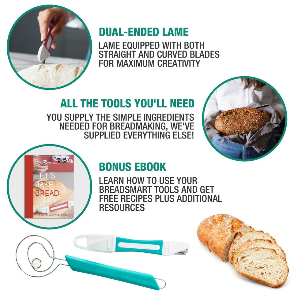 Breadsmart Bread Making Kit – 5-Piece Tool Set to Make Homemade Bread ...