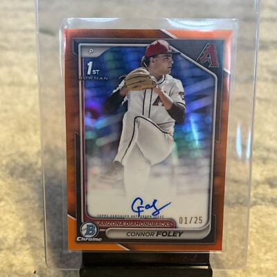 2024 BOWMAN DRAFT CHROME CONNOR FOLEY True Orange Auto 1/25 AZ ...