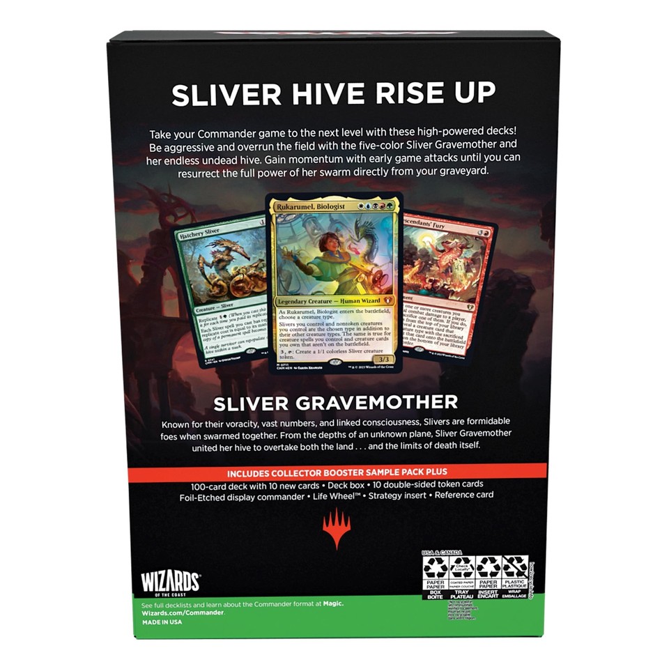 Sliver Swarm Commander Deck Magic The Gathering 100 Cards Ready to Play ...