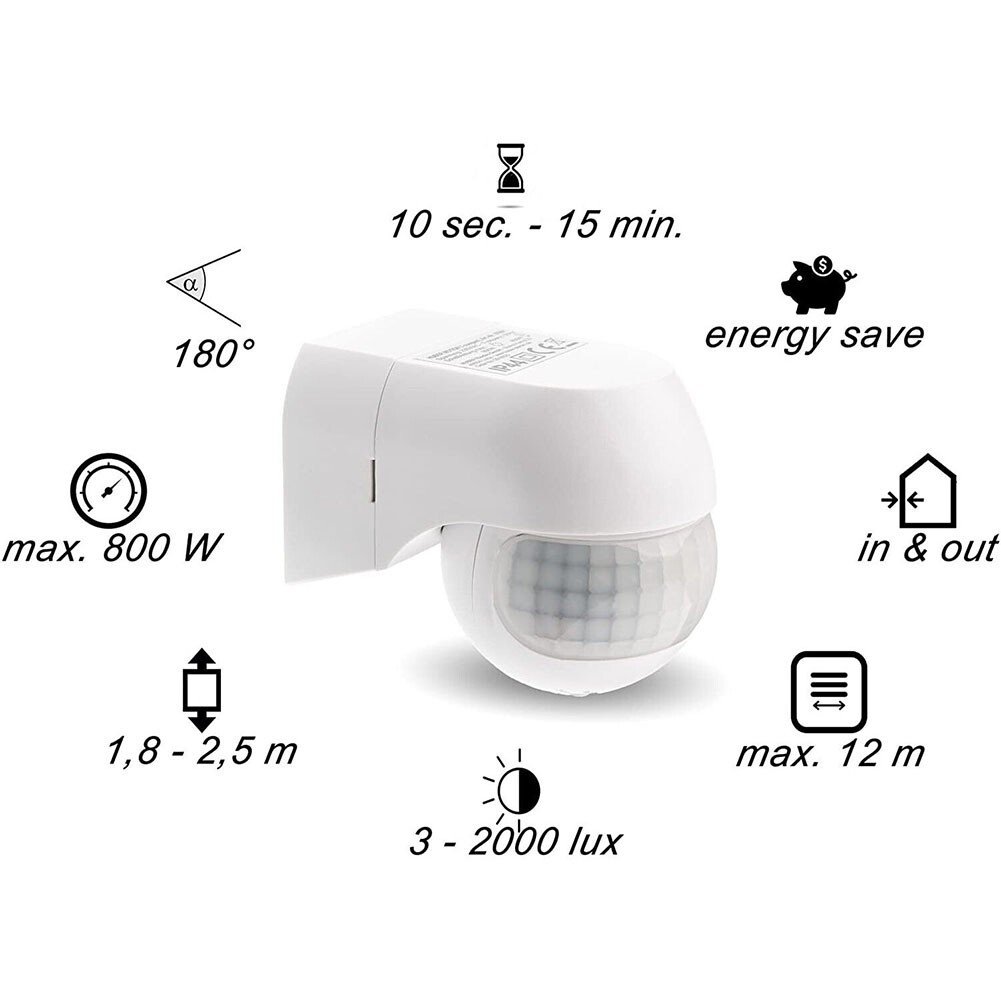 1x Motion Detector LED Suitable Motion Light Sensor Infrared 110-220V ...