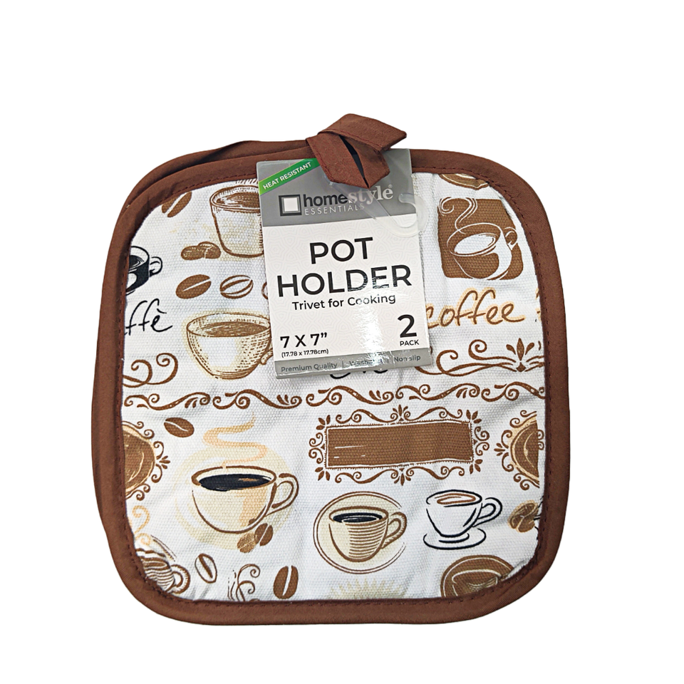 2pc Cotton Pot Holders Kitchen Cooking Baking Oven Pat Trivet Heat ...