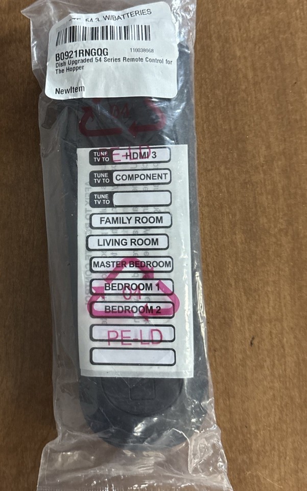 Dish Network 54.3 Voice Remote Control for Hopper/Joey/Wally – New w ...