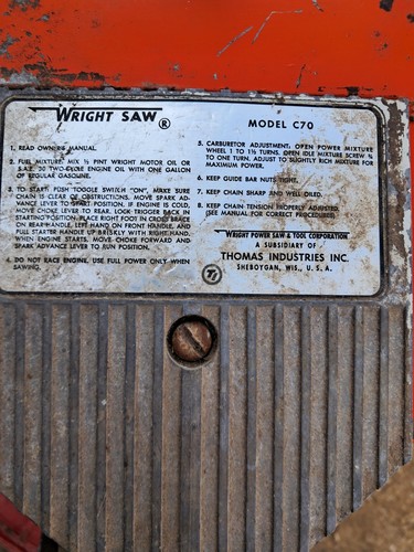Wright C-70 C70 Chainsaw 116cc Vintage Muscle Mill Century | eBay