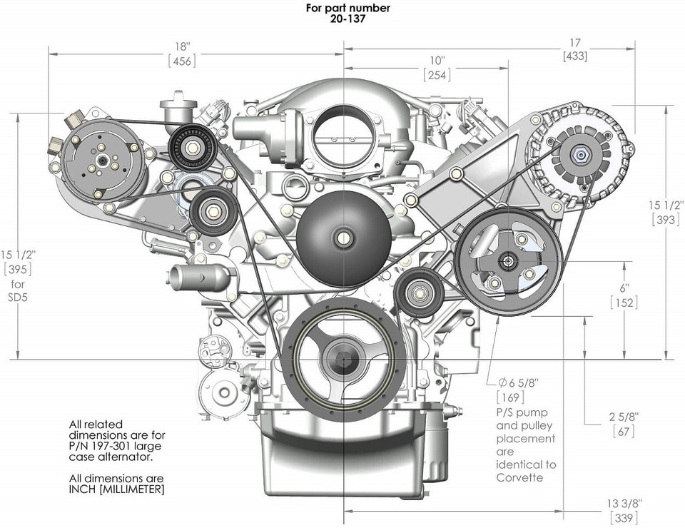 HOLLEY LS/LT COMPLETE ACCESSORY DRIVE KIT,CAST, INCLUDES SD508 A/C ...