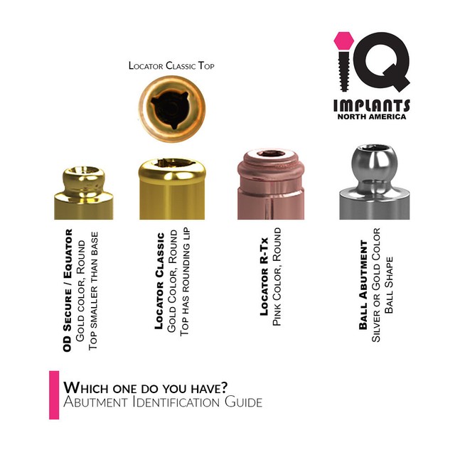 IQ Implants 08524-20 Locator Retention Insert Caps Male Standard Clear ...