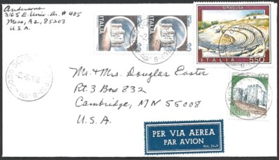 (BL) Italy 1998 550 lire ETC Stamp cover to USA | eBay