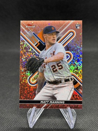 2022 Topps Finest - Matt Manning #6 Rose Gold Mini-Diamond Refractor ...