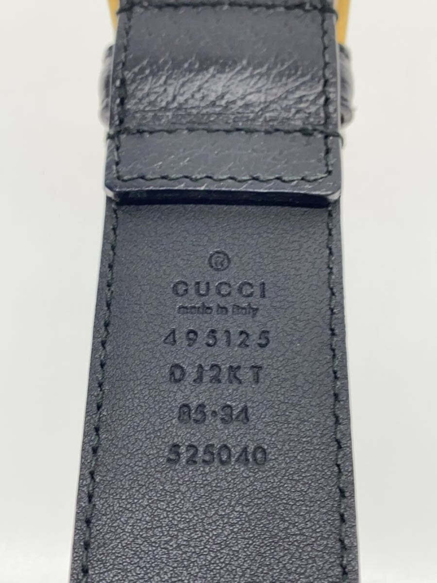 Authentic Gucci 495125 Black Leather Bee Star Mark Belt Authentic Gucci 495125 Black Leather Bee Star Mark Belt
