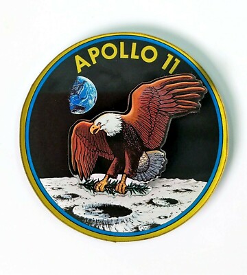 NOS! NASA Apollo 11 Acrylic Magnet w/Raised Eagle, 2 3/8" dia. Made in ...