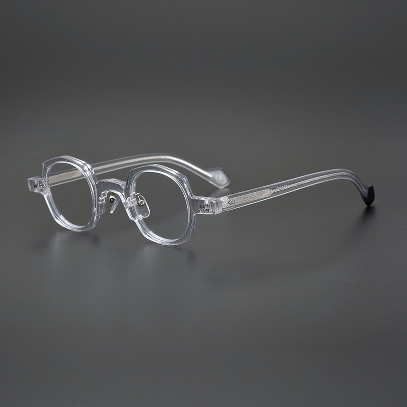 Square Strong Plastic Glasses Frame Small Narrow Lenses Adjustable Nose ...