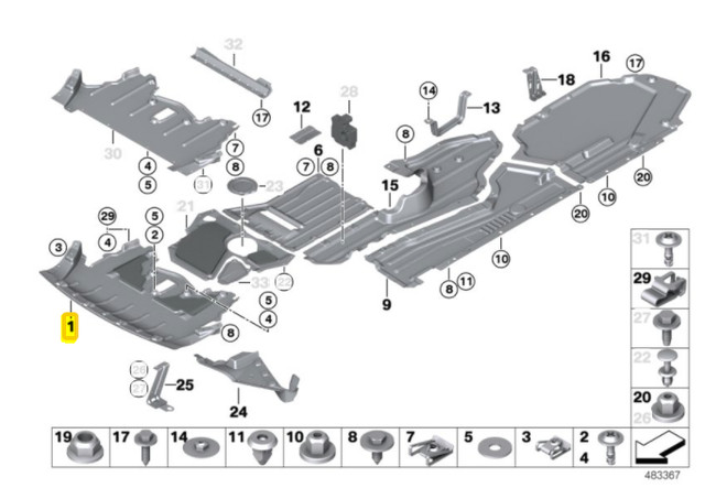 BMW X5 E70 Motorraumabschirmung vorn Unterboden Benziner 3.0si 4.8i ...