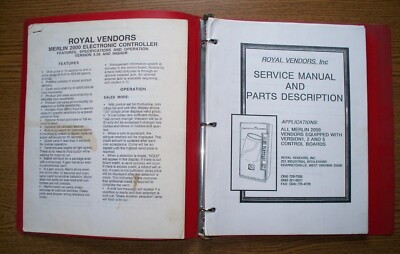 Royal Vendors Merlin 2000 Service and Parts Manual | eBay