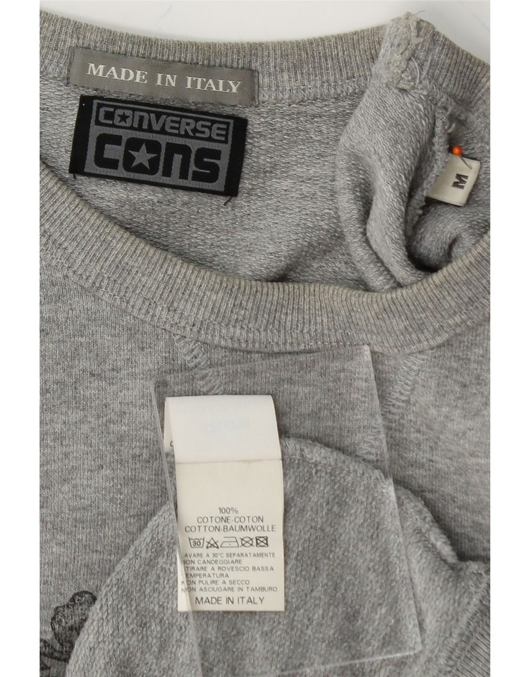 CONVERSE Mens Graphic Sweatshirt Jumper Medium Grey Cotton AD14 | eBay UK