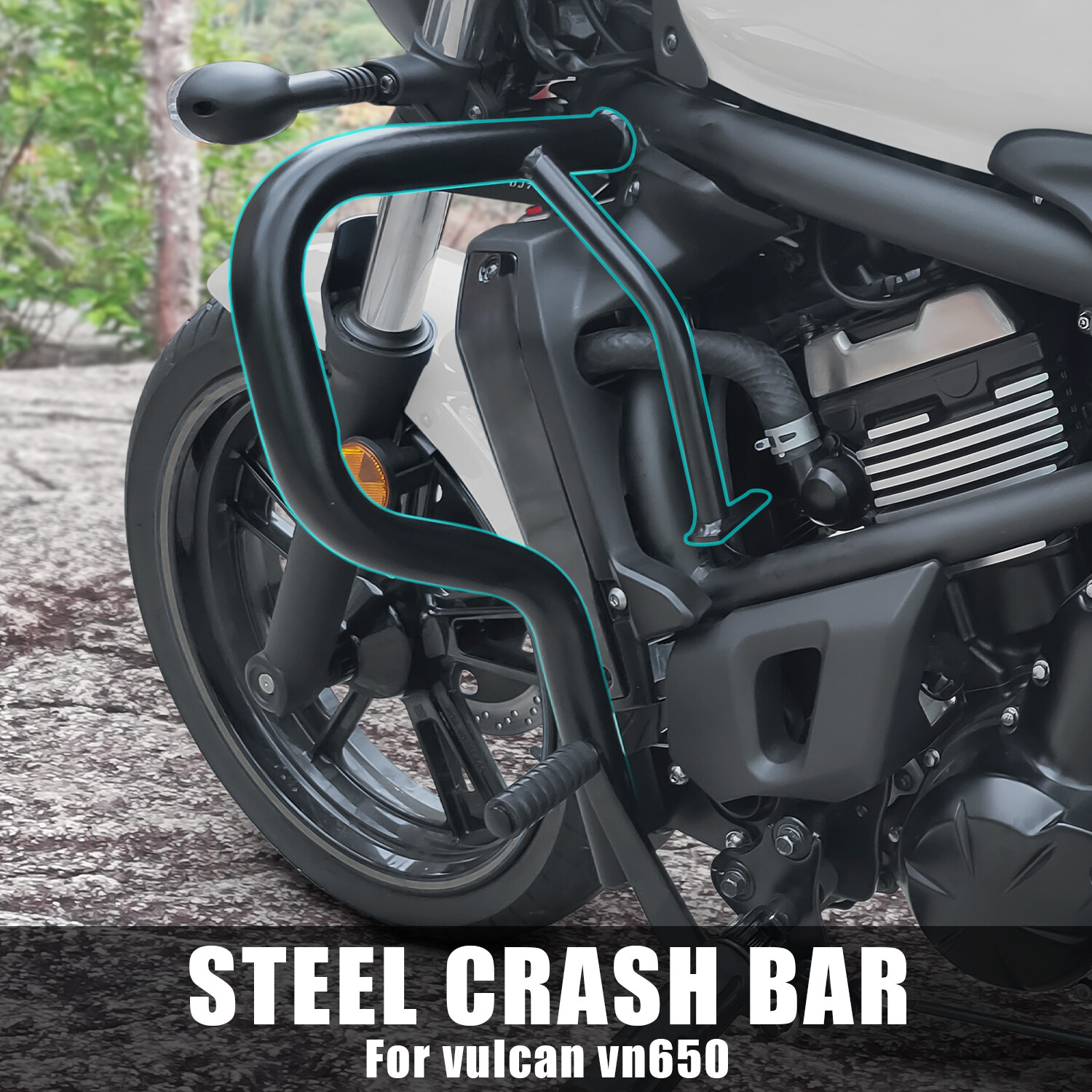 Crash Bar Cage Frame Engine Guard Fall Protector For Kawasaki VN EN ...