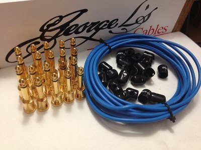 George L's 155 Pedalboard Effects Cable Kit XL .155 Blue Black GOLD ...