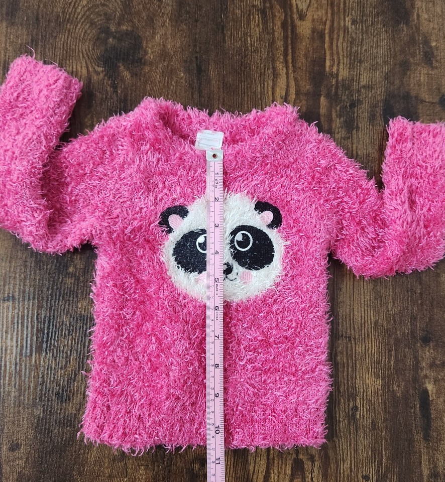 Girls Wonder Kids Pink Fuzzy Panda Sweater Size 18M Used | eBay