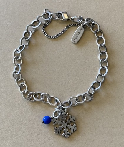 JAMES AVERY FORGED CHARM BRACELET & SNOWFLAKE BLUE BEAD STERLING ...
