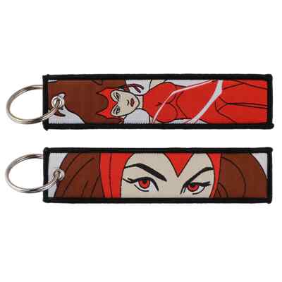 Scarlet Witch Wanda Maximoff Embroidered Double Sided Key Tag Keychain ...