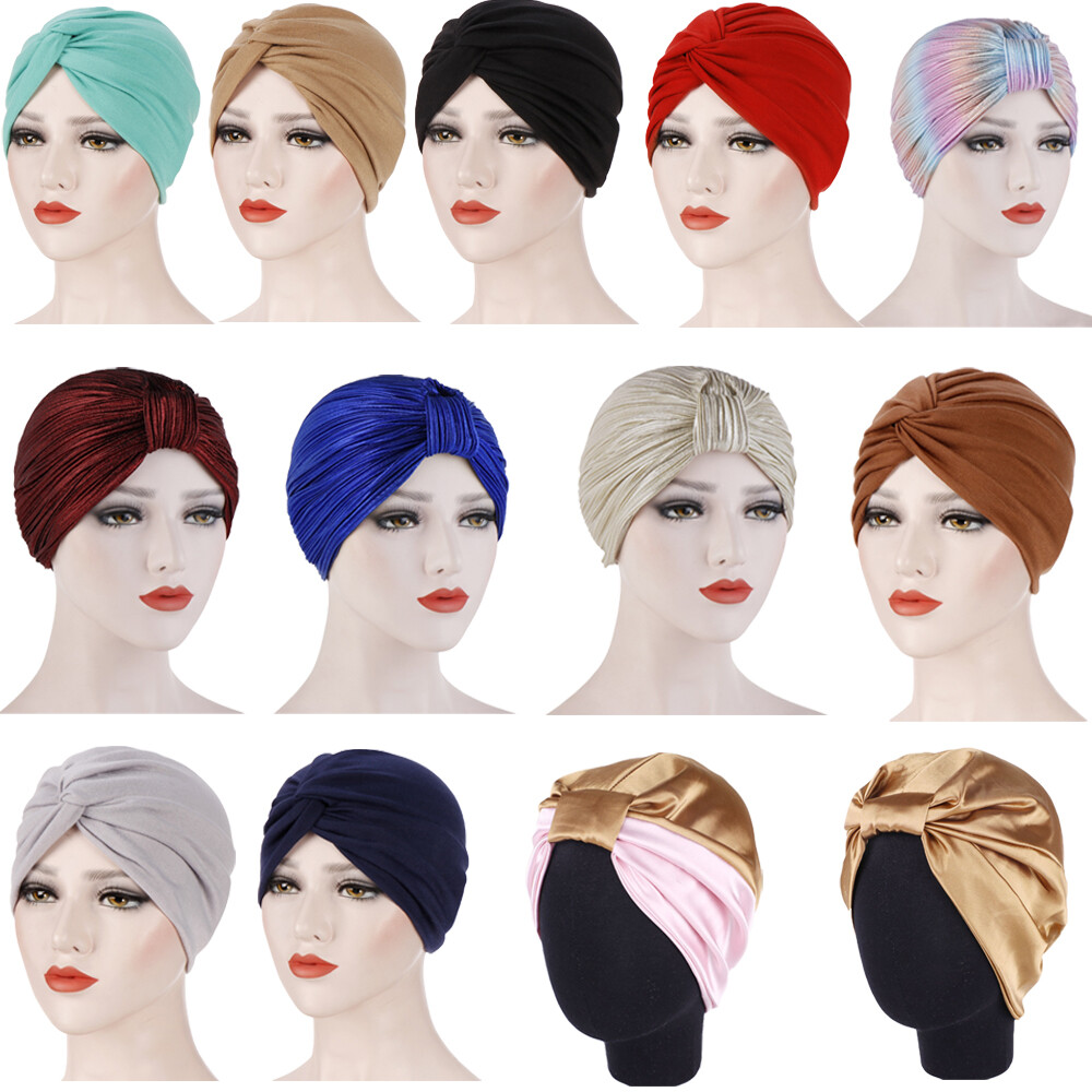Muslim Women Indian Turban Hat Bowknot Beanie Cap Arab Hijab Headscarf ...