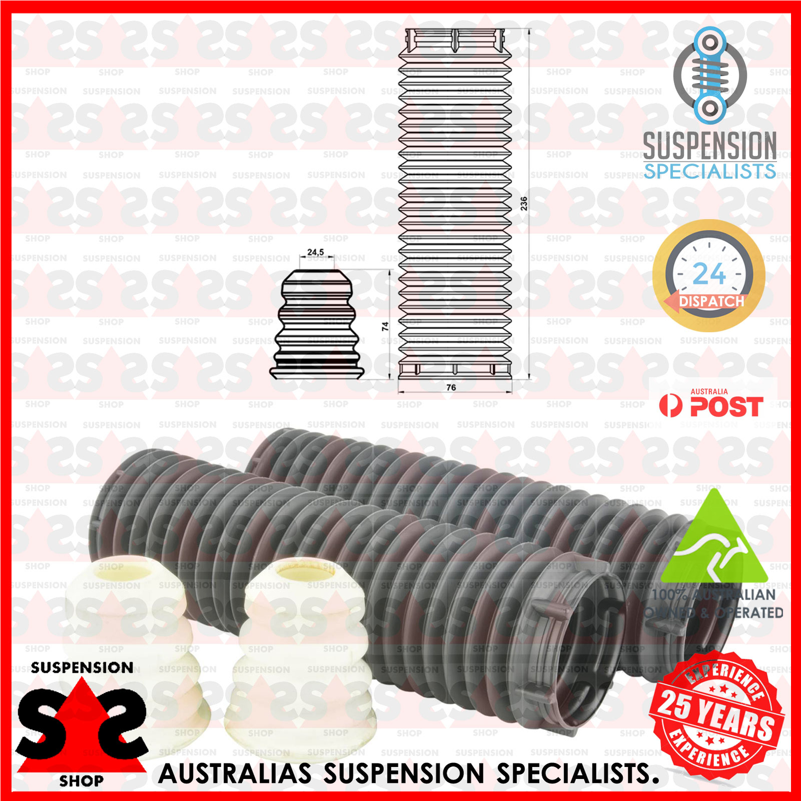 Front Axle Dust Cover Kit, Shock Absorber Suit FORD AUSTRALIA Kuga 1.5 ...