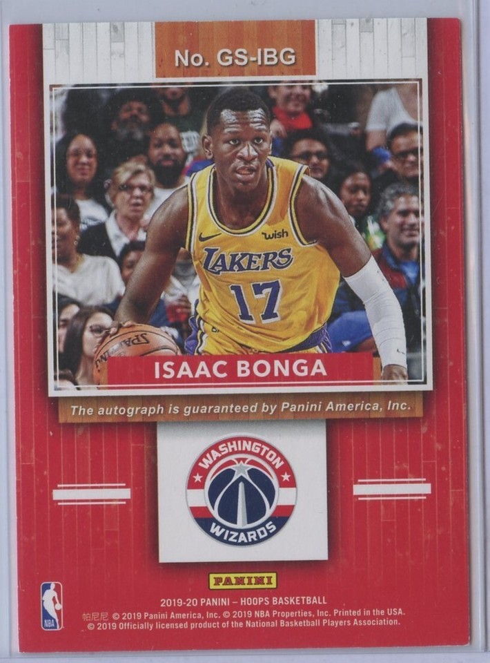 Isaac Bonga 2019-20 NBA Hoops Great Significance Auto Rookie RC Wizards ...