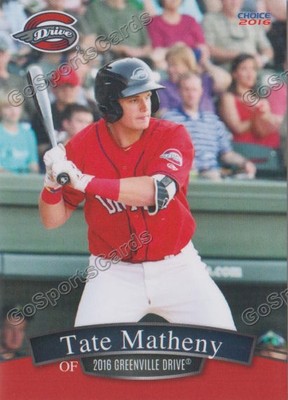 2016 Greenville Drive Tate Matheny RC Rookie Red Sox | eBay