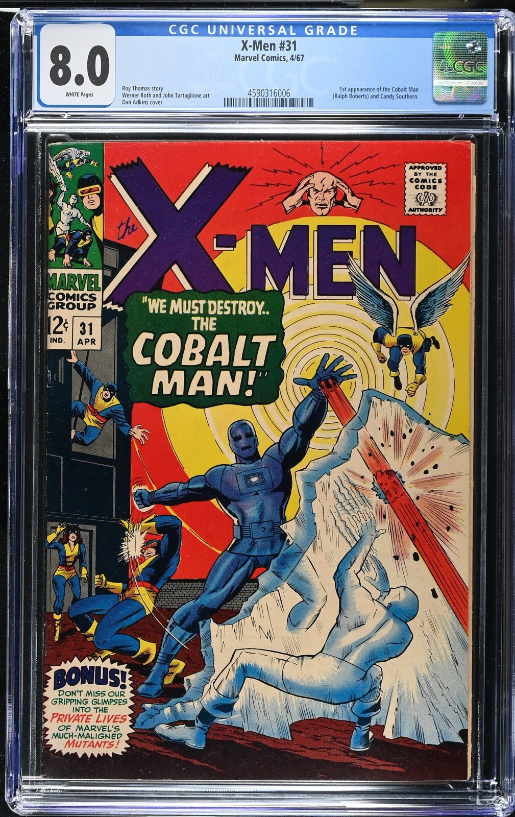 X-Men 31 1967 Marvel Cgc 8.0 White pages 1st Cobalt Man | eBay