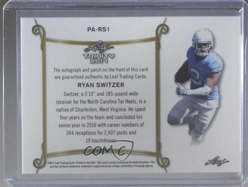 2017 Leaf Trinity Bronze Spectrum Ryan Switzer #PA-RS1 RPA Rookie Patch ...