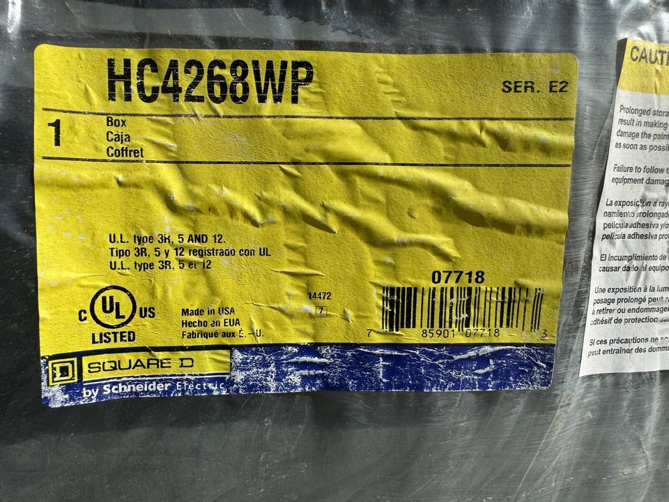 Square D 1200 Amp Main Lug Panelboard 208/120V 3P4W Nema 3R Outdoor ...