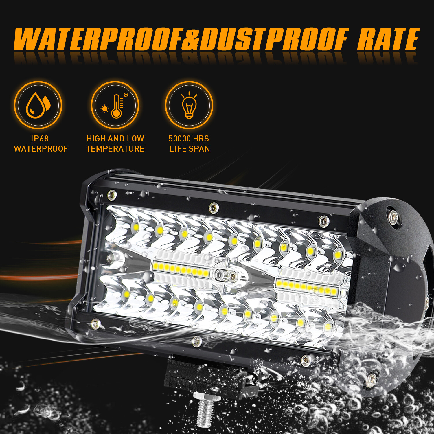 2x 7Inch Led Work Light Bar Spot Flood Combo Offroad Lights For Jeep ...