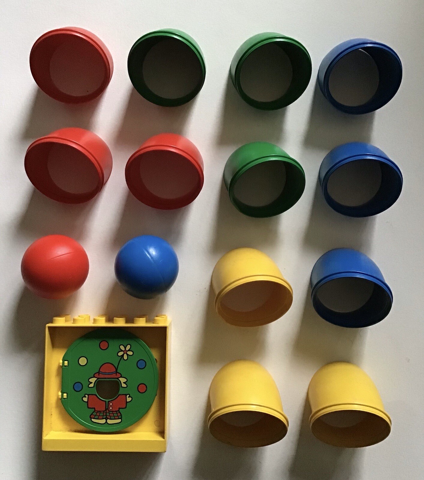 Lego Duplo Tubes Blue Yellow Red Green Clown Door Blue Red Balls | eBay