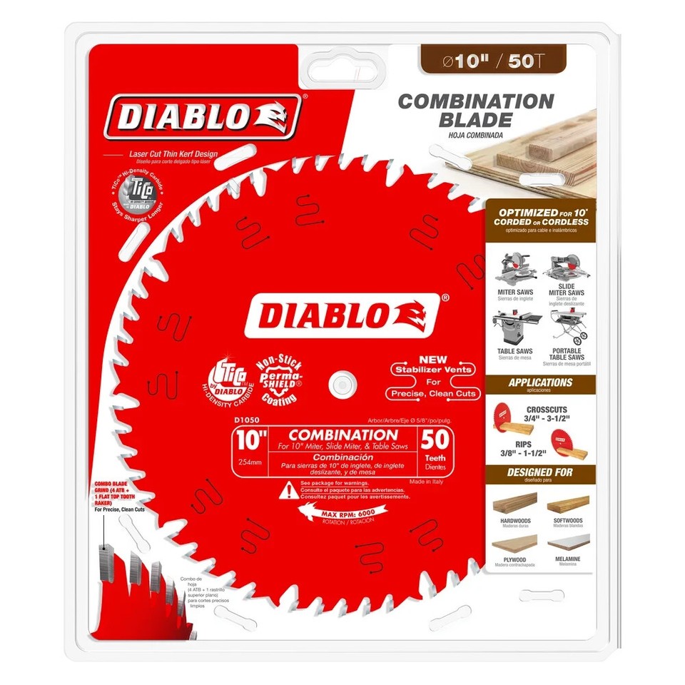 Diablo Tools D1050X 10 in. x 50 Tooth Combination Saw Blade | eBay