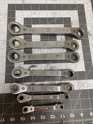 MAC TOOLS METRIC Ratcheting Offset Wrench SET 12- & 6- Point 7pc U.S.A ...