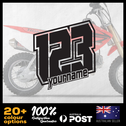 3x Custom MX Race Number Plate Car Dirt Bike Racing Decals Stickers ...