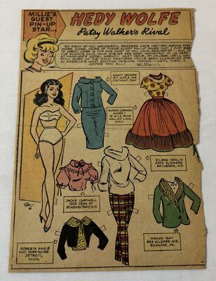 1960s Stan Lee HEDY WOLFE paper doll page | eBay UK