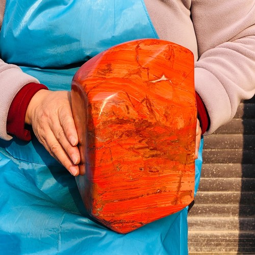19.09LB Natural red jasper quartz crystal freeform polished specimen ...