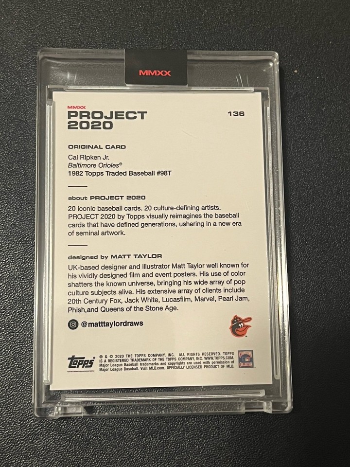 2020 Topps Project 2020 #136 Cal Ripken Jr By Matt Taylor | eBay