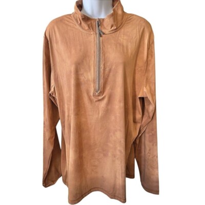 Glyder Quarter Zip Women's Pullover Long Sleeve Athletic Top Camel Size ...