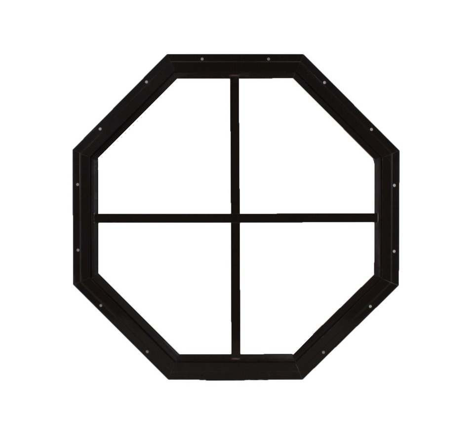 Shed Octagon Window 18" Aluminum Frame Tempered Glass white or Brown | eBay