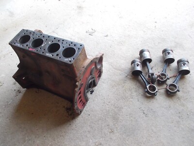 Case 800 Diesel Tractor engine motor A1111 block w/ 4 pistons | eBay