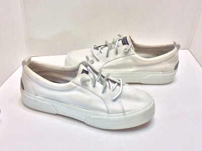SPERRY White Canvas Women's Casual Low Top Lace Up Sneakers Shoes US9 ...
