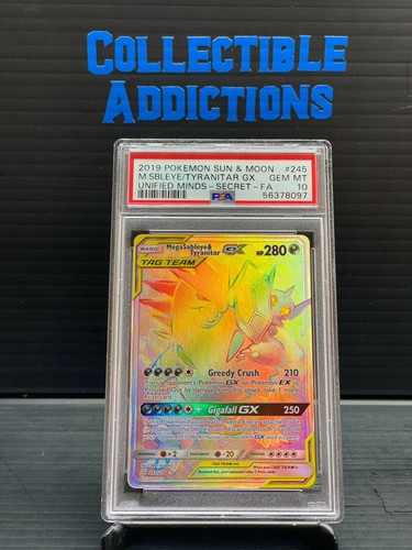 Pokemon Unified Minds M Sableye & Tyranitar GX Rainbow 245/236 PSA 10 ...
