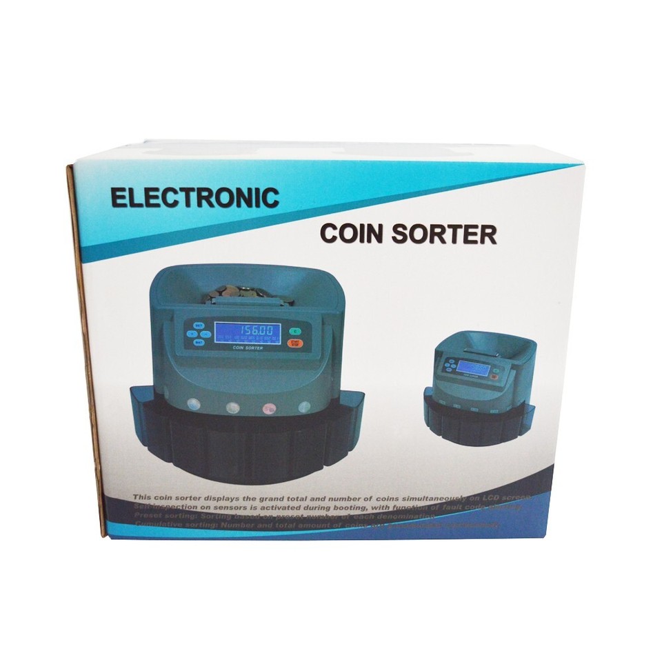 Commercial Digital LCD Coin Sorter Change Money Cash Counting Counter ...