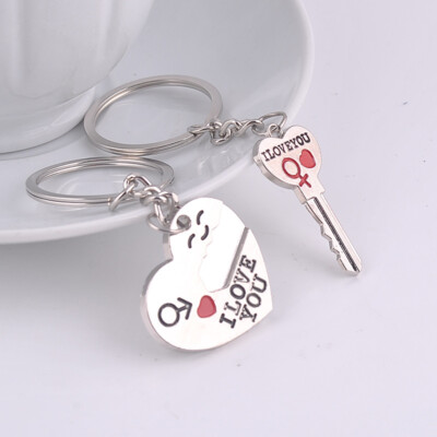 A Pair of Heart-Shaped Keychains Secretly Love You Keychain Couple | eBay