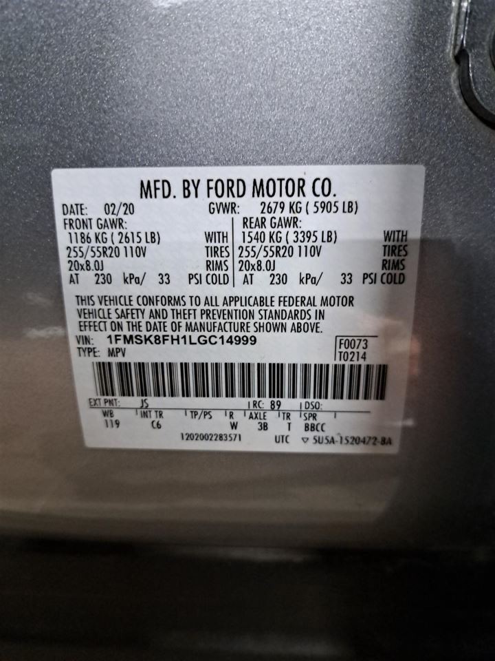 Rh Passenger Side 2020 Explorer Column/Combination Switch Sku#4341210 ...